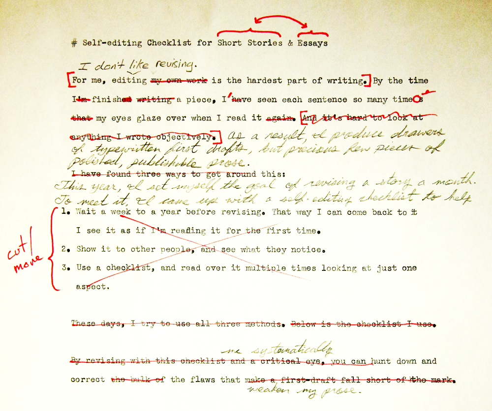 Revision Checklist For Essays Short Stories The Autodidacts